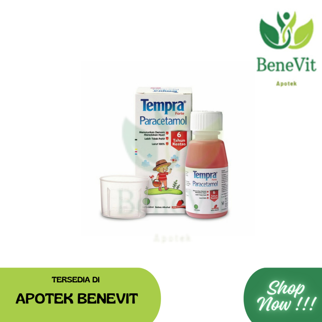 Jual TEMPRA FORTE Syrup rasa STRAWBERRY 60ml | Shopee Indonesia
