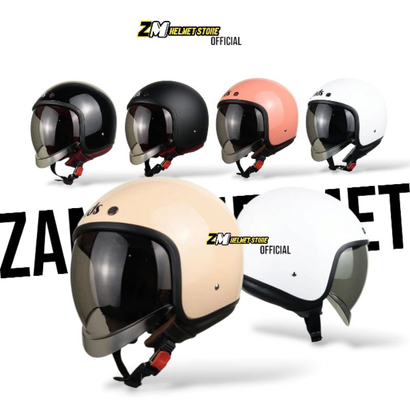 Jual Helm MDS MAGNUM Solid Retro Half face kekinian SNI Alv Nemo Hijab ...