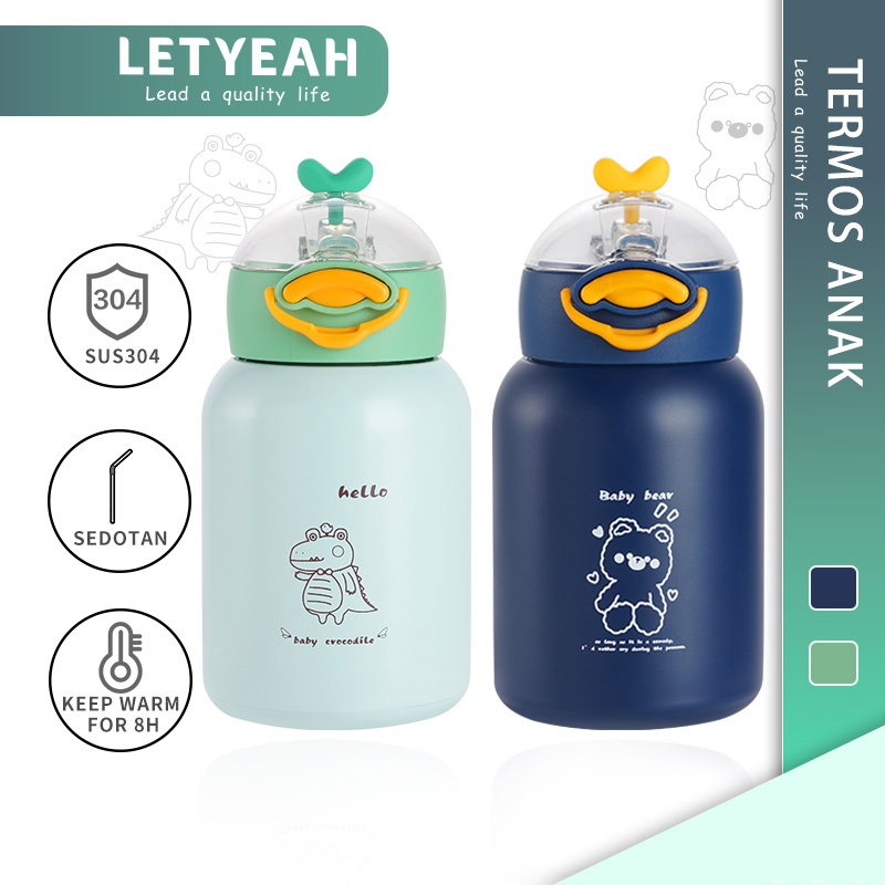 Jual LetYeah Lucu Vacuum Flask Sedotan Anak 350ml/Termos Anak Stainless ...