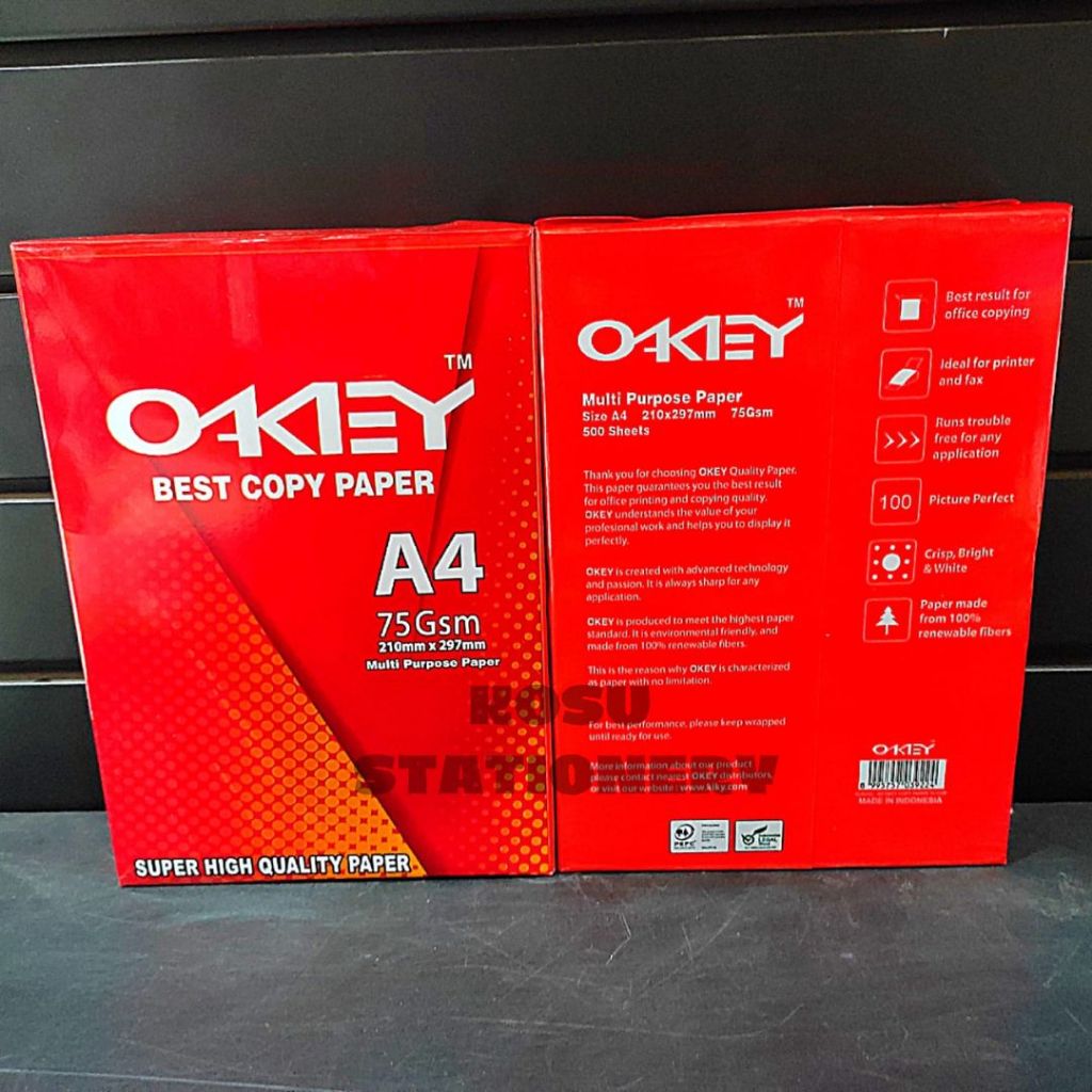 Jual KERTAS FOTOCOPY HVS OKEY 75gsm A4 | Shopee Indonesia