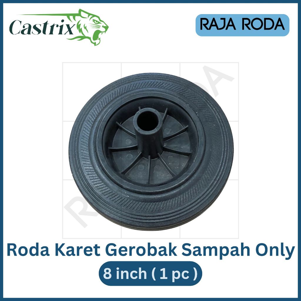 Jual Castrix Roda Karet Gerobak Sampah 8" Garbage Cart Rubber Wheel 8 ...
