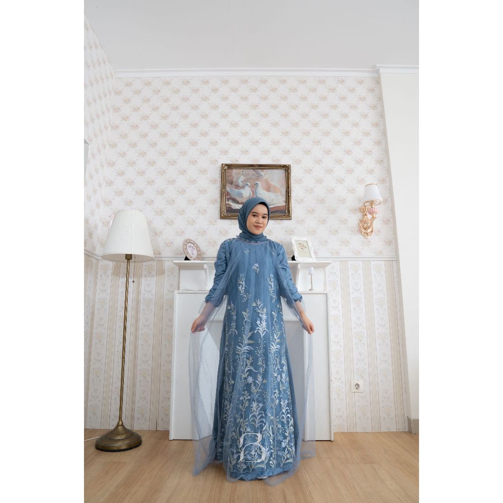 Jual RACHEL DRESS BAHAN SATIN ROBERTO, TILLE GARDEN DAN TILE POLOS SIZE M L XL XXL LD 100 - 120 ...