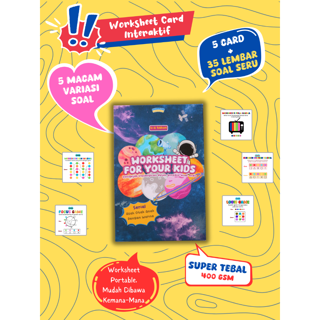 Jual (Part 1) Worksheet Card Edukasi Anak Seru, Mengasah Kecerdasan ...