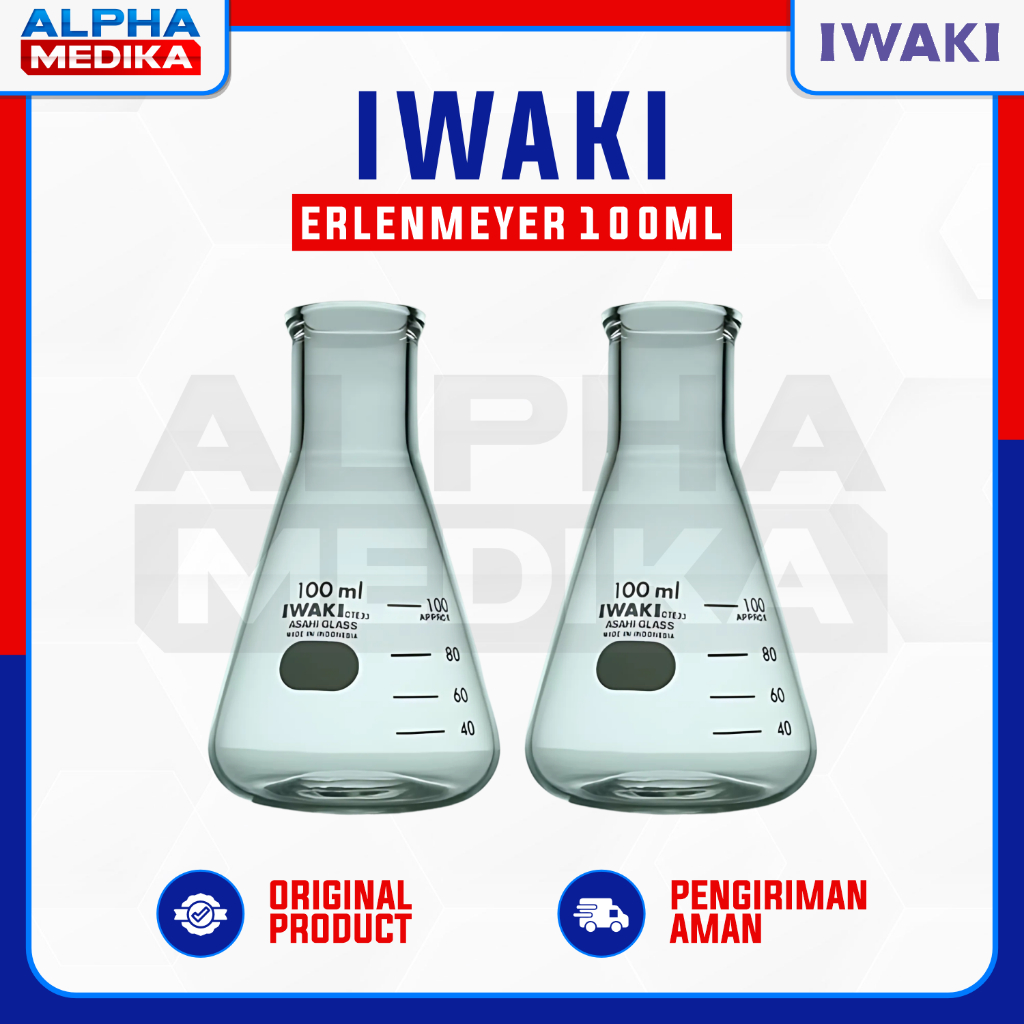 Jual IWAKI - Erlenmeyer 100ml / Tabung Erlenmeyer 100ml | Shopee Indonesia