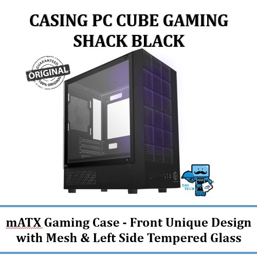 Jual Casing PC CUBE GAMING SHACK Black M-ATX Unique Desain Free Fan ...