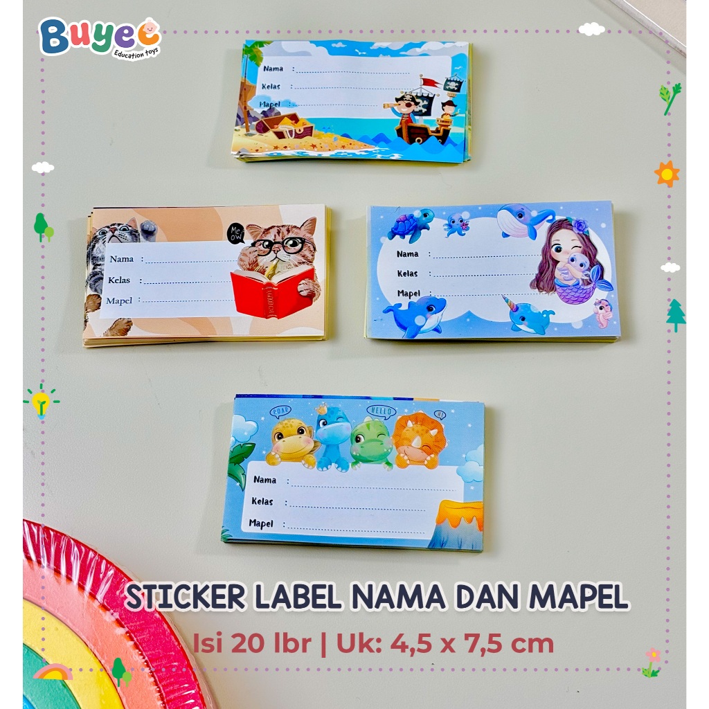 Jual BUYEE GIFT - Sticker Label Nama dan Matpel | Label Buku Pelajaran ...