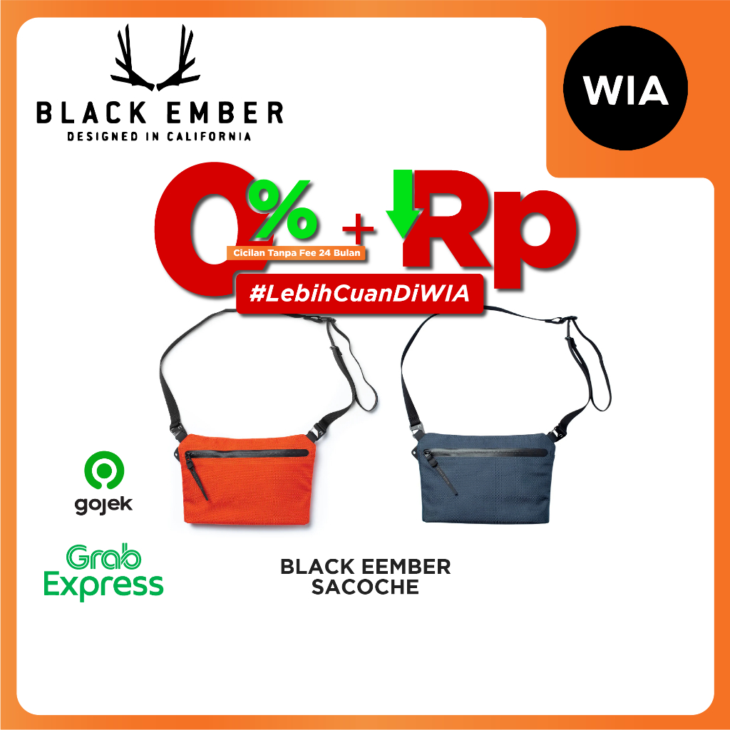 Jual WIA Black Ember Sacoche - Jet Black Tas Selempang Sling Bag Original | Shopee Indonesia
