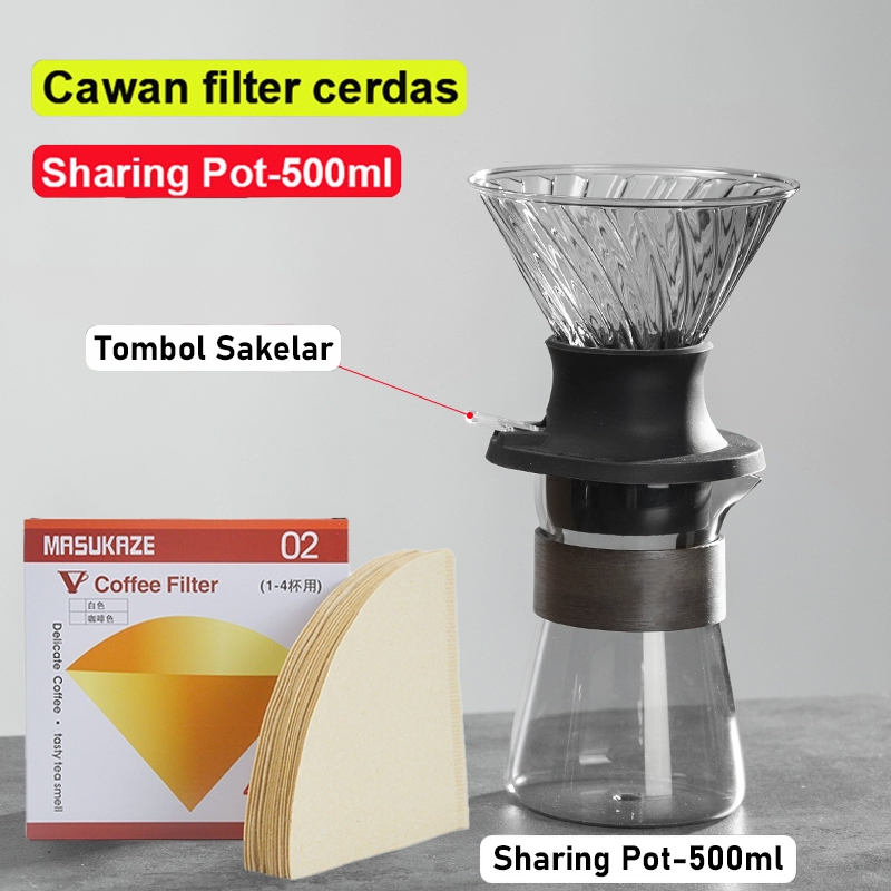 Jual 【Bisa COD】v60 Dripper Set Pot Berbagi Filter Kopi Pot V60 Berlian ...