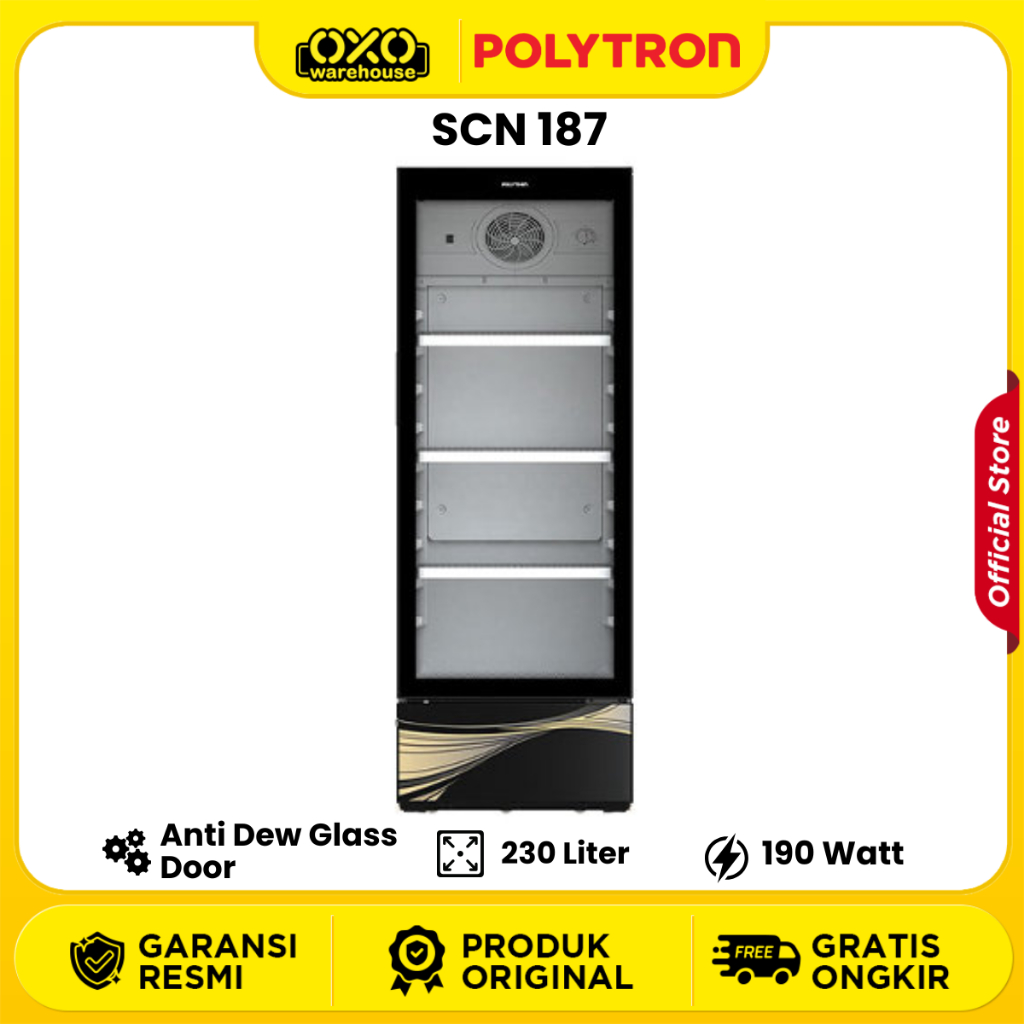 Jual POLYTRON Showcase SCN 187 Display Cooler Kapasitas 230 Liter Low ...