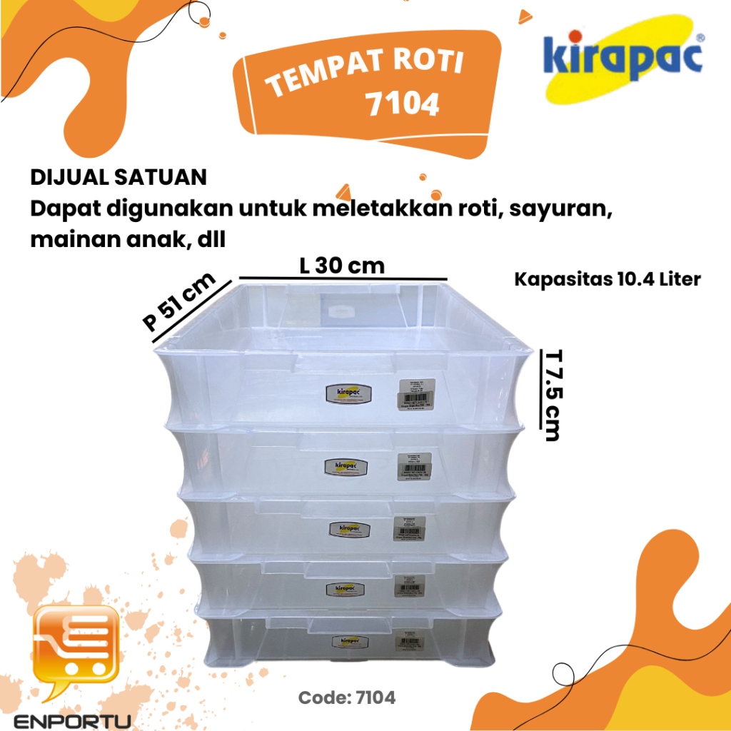 Jual Kirapac Bread Box Container Roti Serbaguna Size Medium - 7104 ...