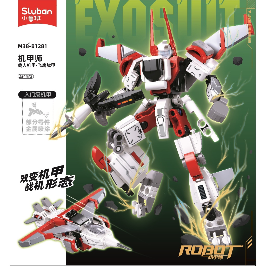 Jual Sluban Bricks Robot Exosuit ARMY-Fighter Jet 2in1 M38-B1281 ...