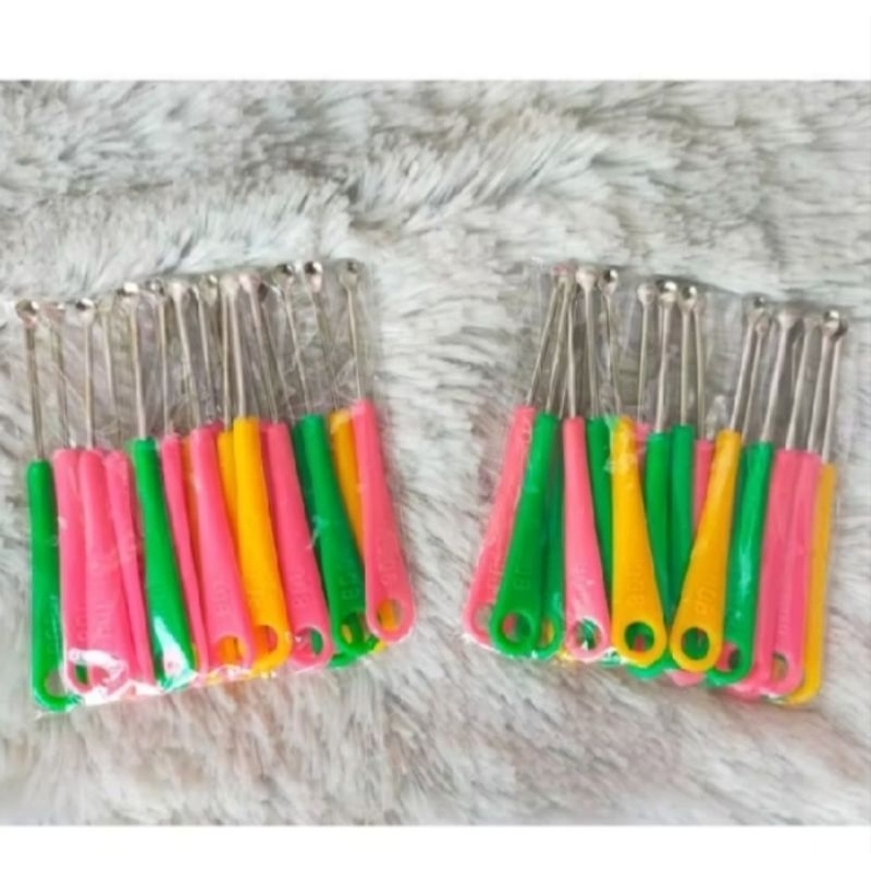 Jual KOREK KUPING BESI GAGANG PLASTIK WARNA/ KOREK TELINGA BESI ...