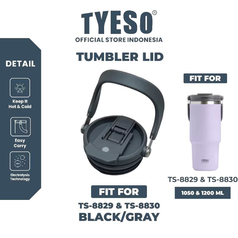 Jual Tutup Tumbler Tyso Handle 2in1 ORI import Ukuran 600/900ml Tutup ...
