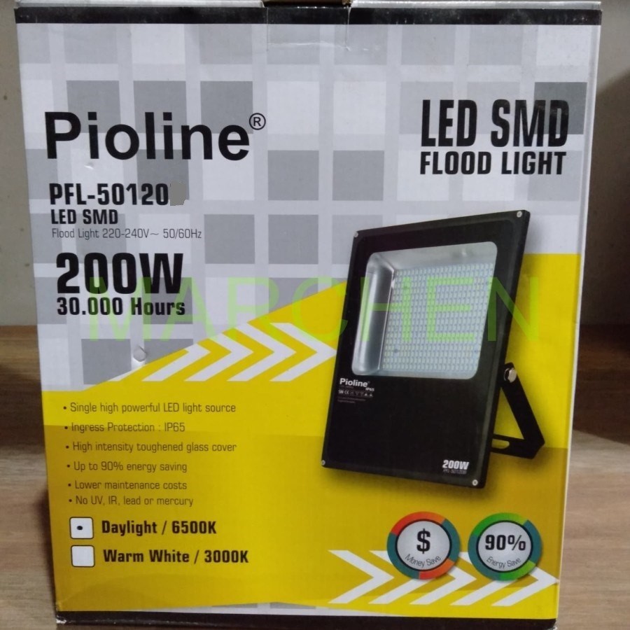 Jual Lampu Sorot LED Flood Light Pioline 200W PFL-50120 Cool Daylight PUTIH | Shopee Indonesia