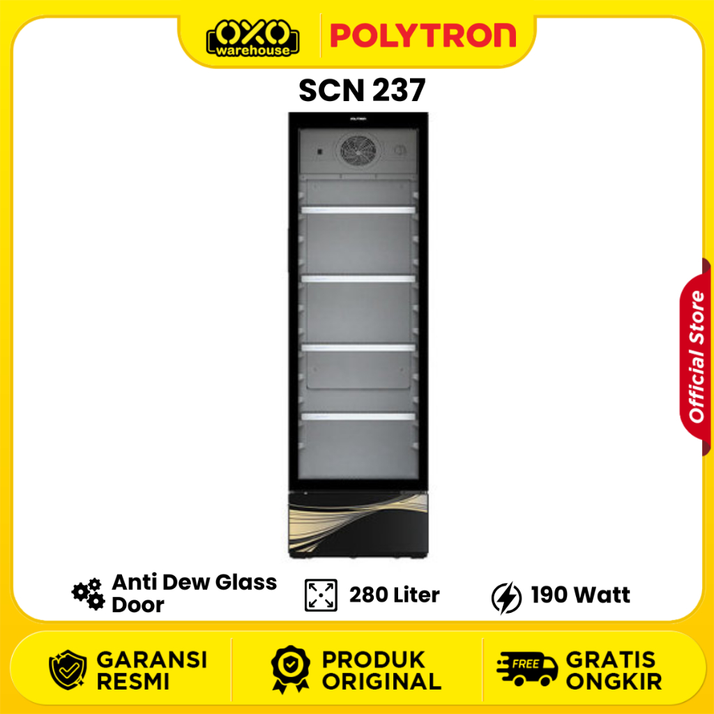 Jual POLYTRON Showcase SCN 237 Display Cooler Kapasitas 280 LIter Low ...