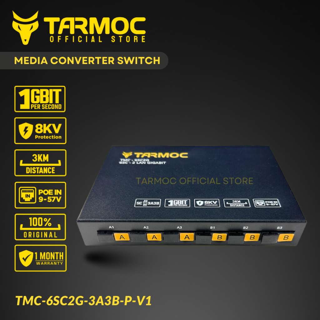 Jual Tarmoc TMC-6SC2G-3A3B-P-V1 | Media Converter Switch 6 FO 2 LAN ...