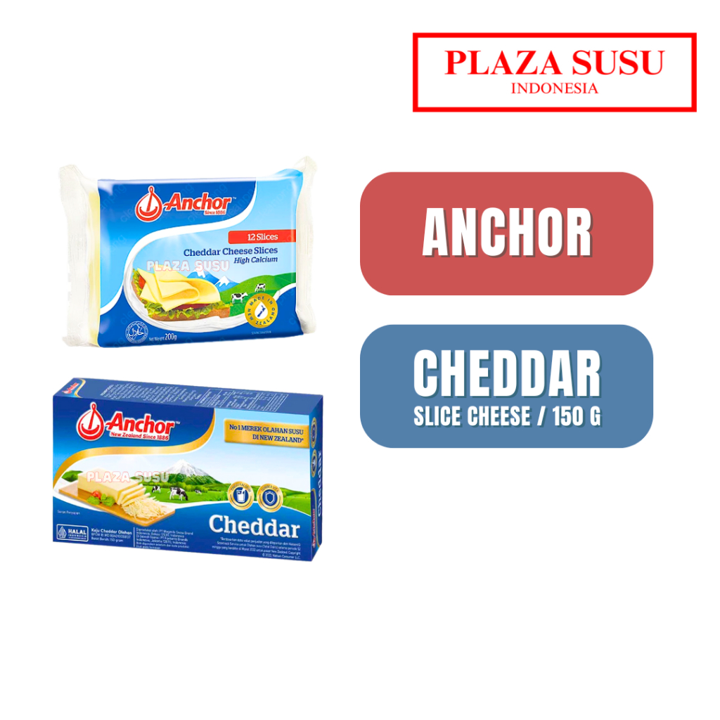 Jual CHEDDAR ANCHOR SLICE CHEESE KEJU KEMASAN BLOCK CHEESE | Shopee ...