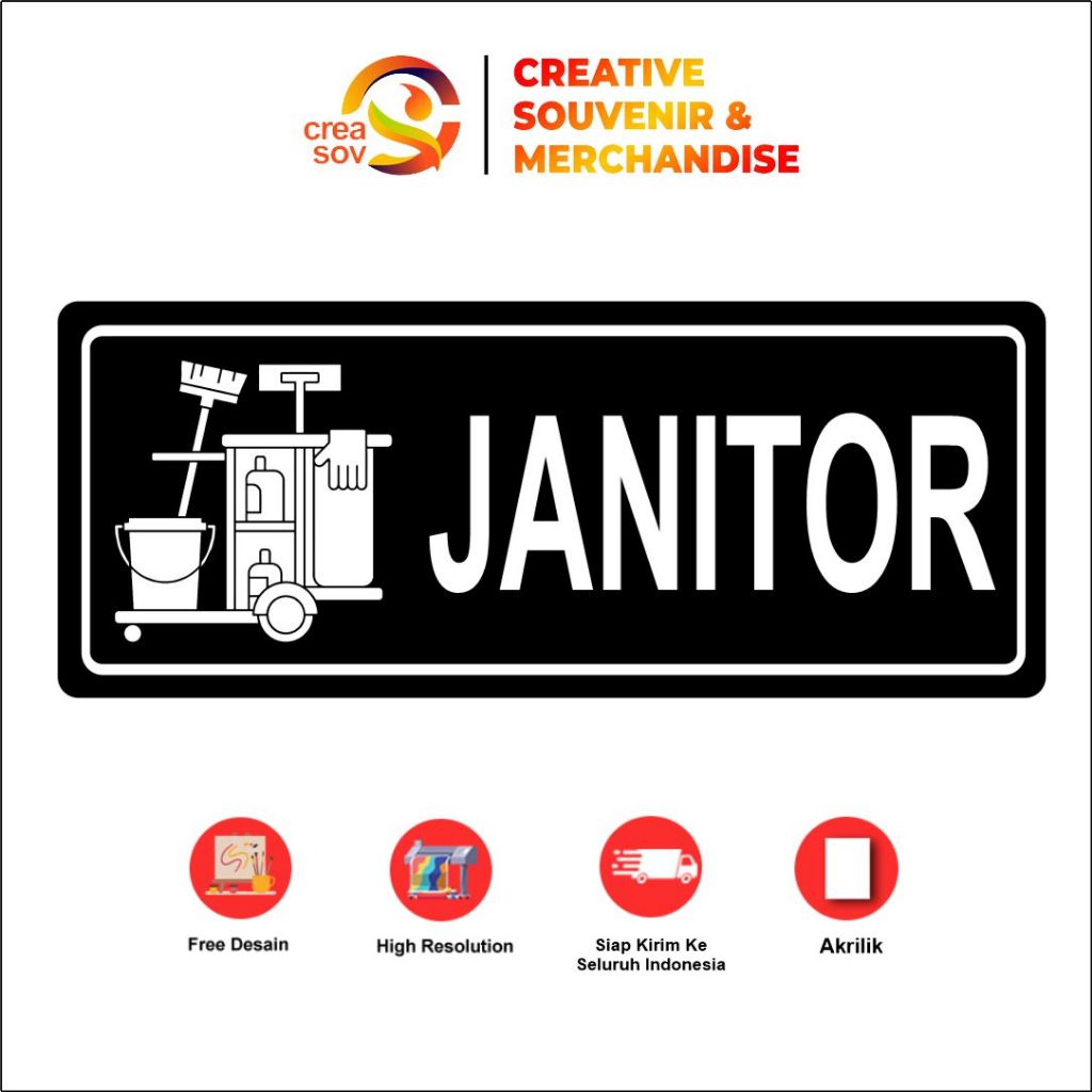 Jual Creasov - Akrilik Sign Penanda Janitor Acrylic Signage Pintu Alat ...
