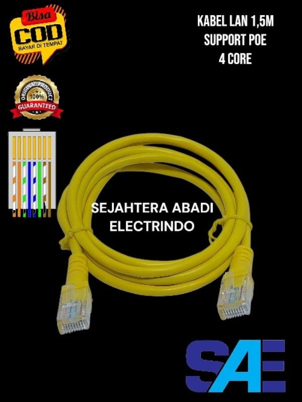 Jual Kabel Lan UTP CAT 5E 1,5 Meter Support POE | Shopee Indonesia