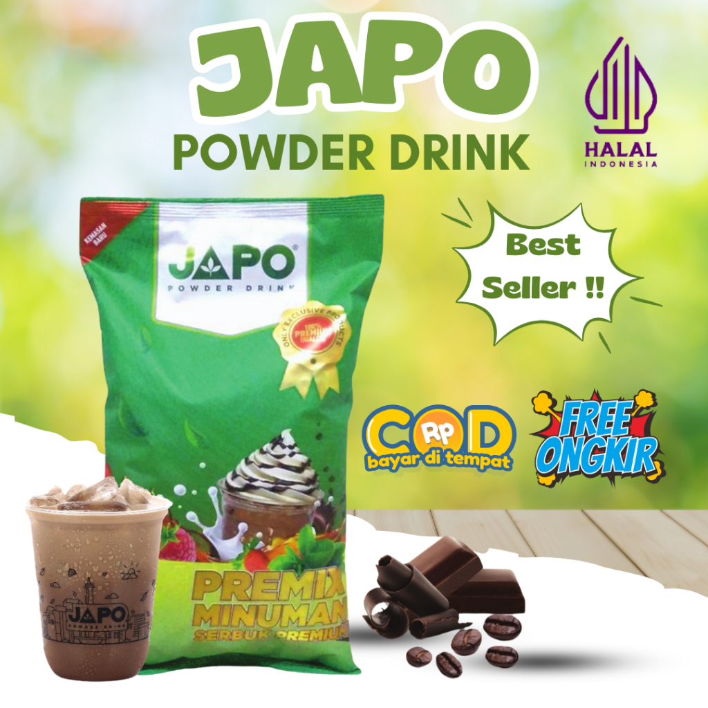 Jual 1 Kg Bubuk Minuman Instan PREMIUM RASA COKLAT DARK MERK JAPO | 1 ...