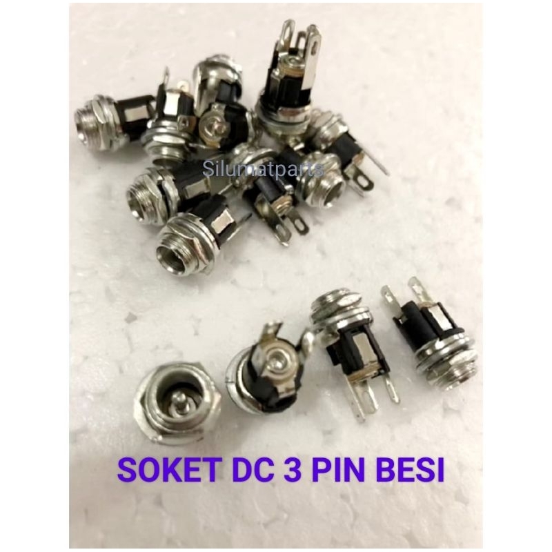 Jual SOKET DC 3PIN BESI / SOCKET DC BULAT DRAT BESI 3 PIN / SOKET DC 3P ...
