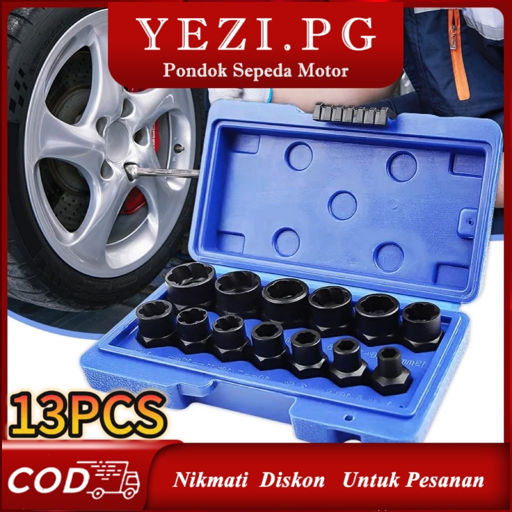 Jual Alat Pembuka Baut Mur Hex Rusak 8mm-19mm Set Kunci Ring pass Damaged Screw Bolt Nut Remover ...