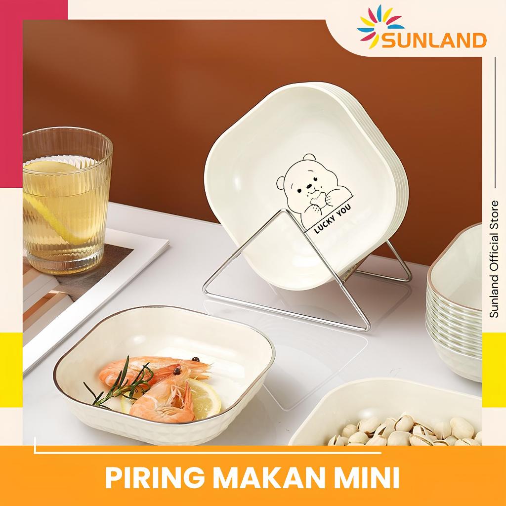 Jual SUNLAND Piring Makan Mini Aesthetic Serbaguna Set 4 Pcs Plastik ...