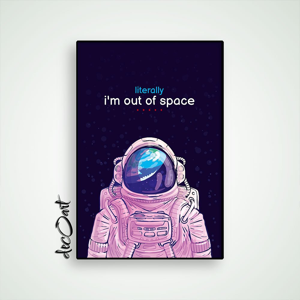 Jual Poster Outta Space - Poster Astronaut - Wall Decor Frame Block ...