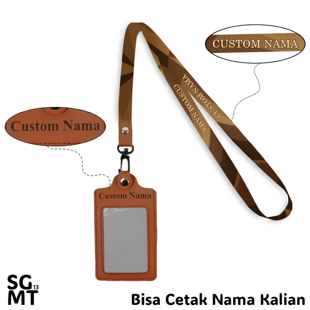 Jual Id Card Custom + Lanyard Kulit - Bisa Satuan dan Custom Nama ...