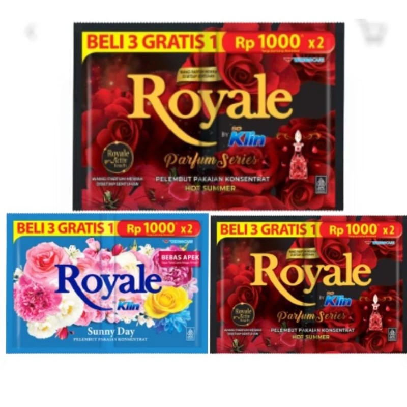 Jual 48 SACHET -ROYALE 1000 PEWANGI & PELEMBUT PAKAIAN 52 ml / 3 ...