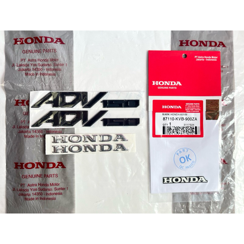 Jual Emblem logo satu set/satu pasang tulisan lambang honda ADV 150 ...