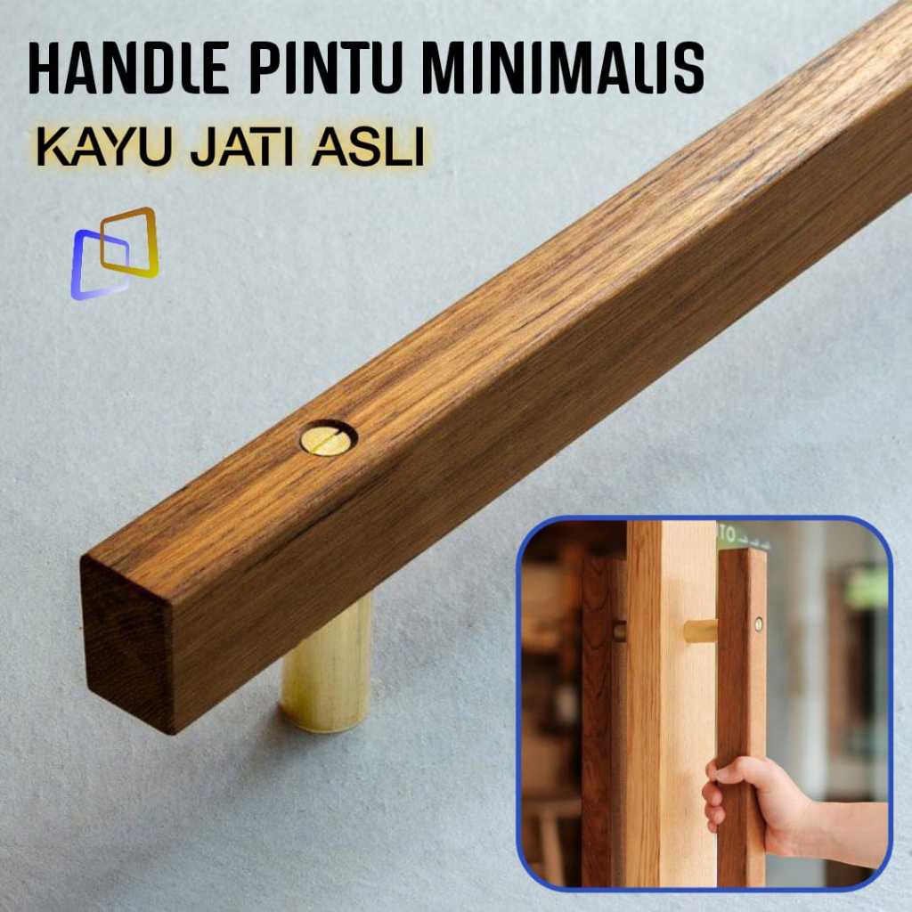 Jual Handle Pintu Minimalis dari Kayu Jati - Gagang Pintu Estetik ...
