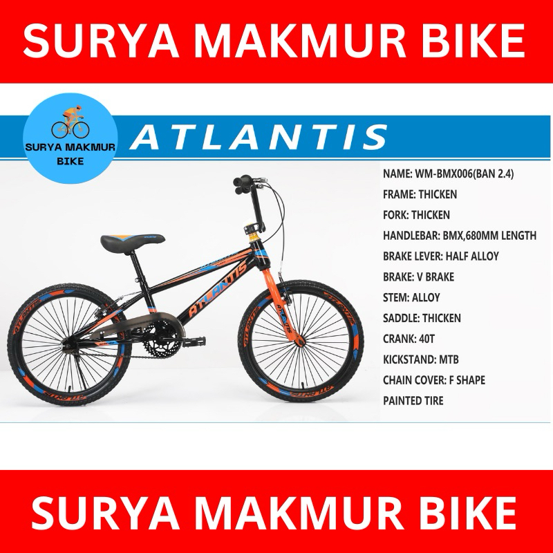 Jual Sepeda anak laki Bmx 20 Inch ATLANTIS Stygma 006 New ban 2.4 ...