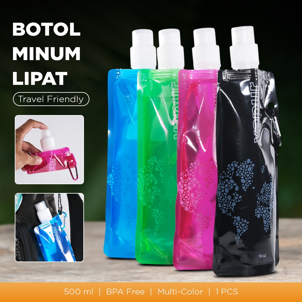 Jual VAPUR Botol Minum Lipat Camping Hiking Water Bottle BPA Free 500ml ...