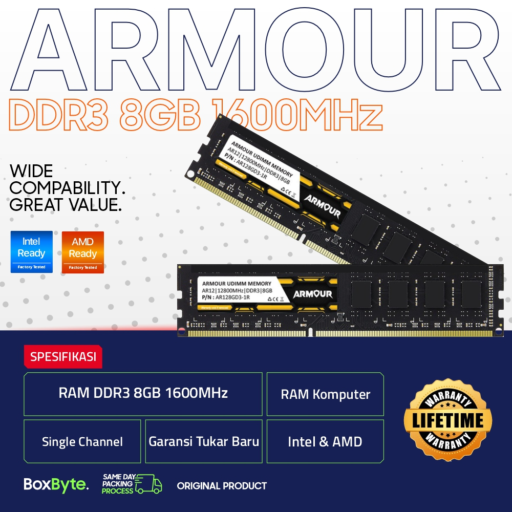 Jual RAM DDR3 8GB 1600MHz ARMOUR RAM Komputer / RAM PC / RAM Longdimm | Shopee Indonesia