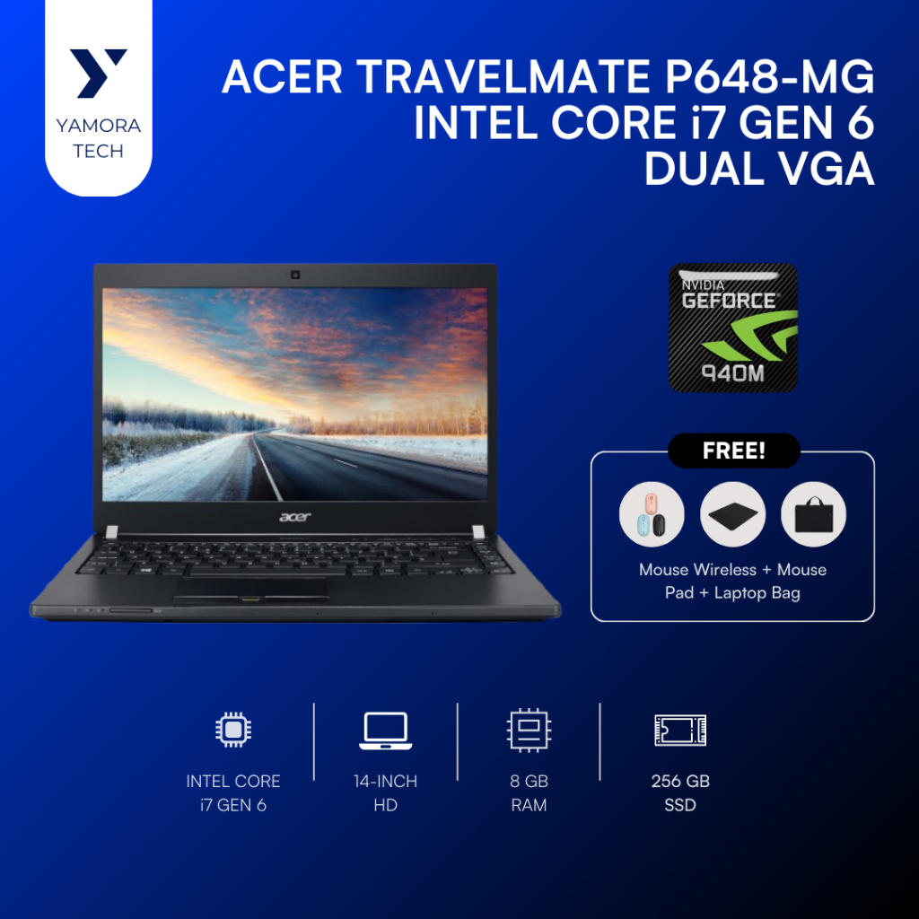 Jual Acer Travelmate P648-MG Core i7 Gen 6 Dual VGA NVIDIA GeForce 940M | Shopee Indonesia
