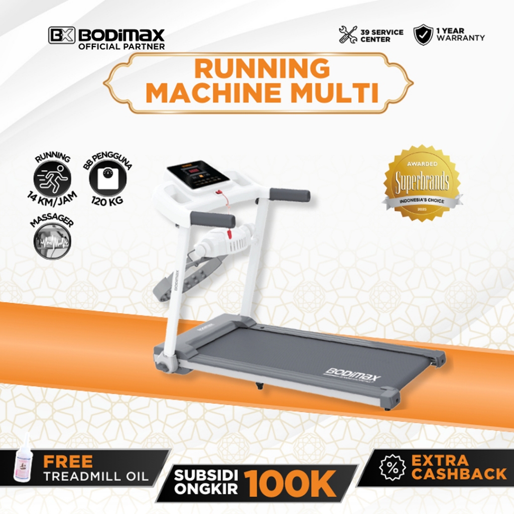 Jual BODIMAX RUNNING MACHINE MULTI – FOLDING TREADMILL / GYM / ALAT ...