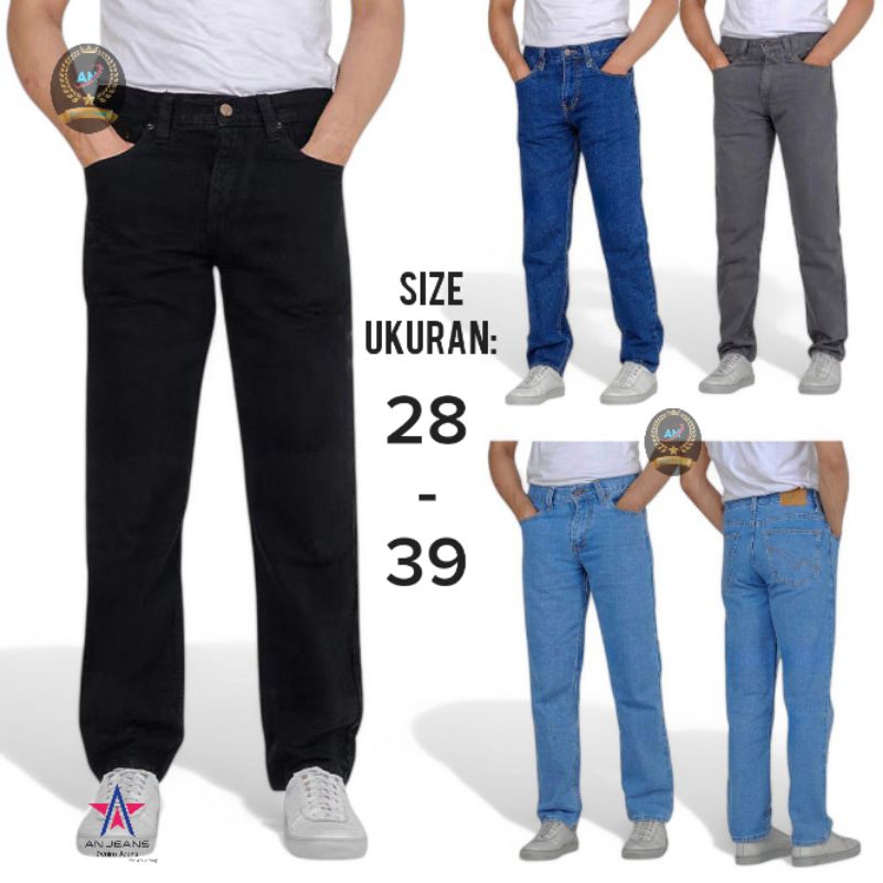 Jual Celana Jeans Wide Leg Gombrong Standar Skena Black Wisker Pria ...