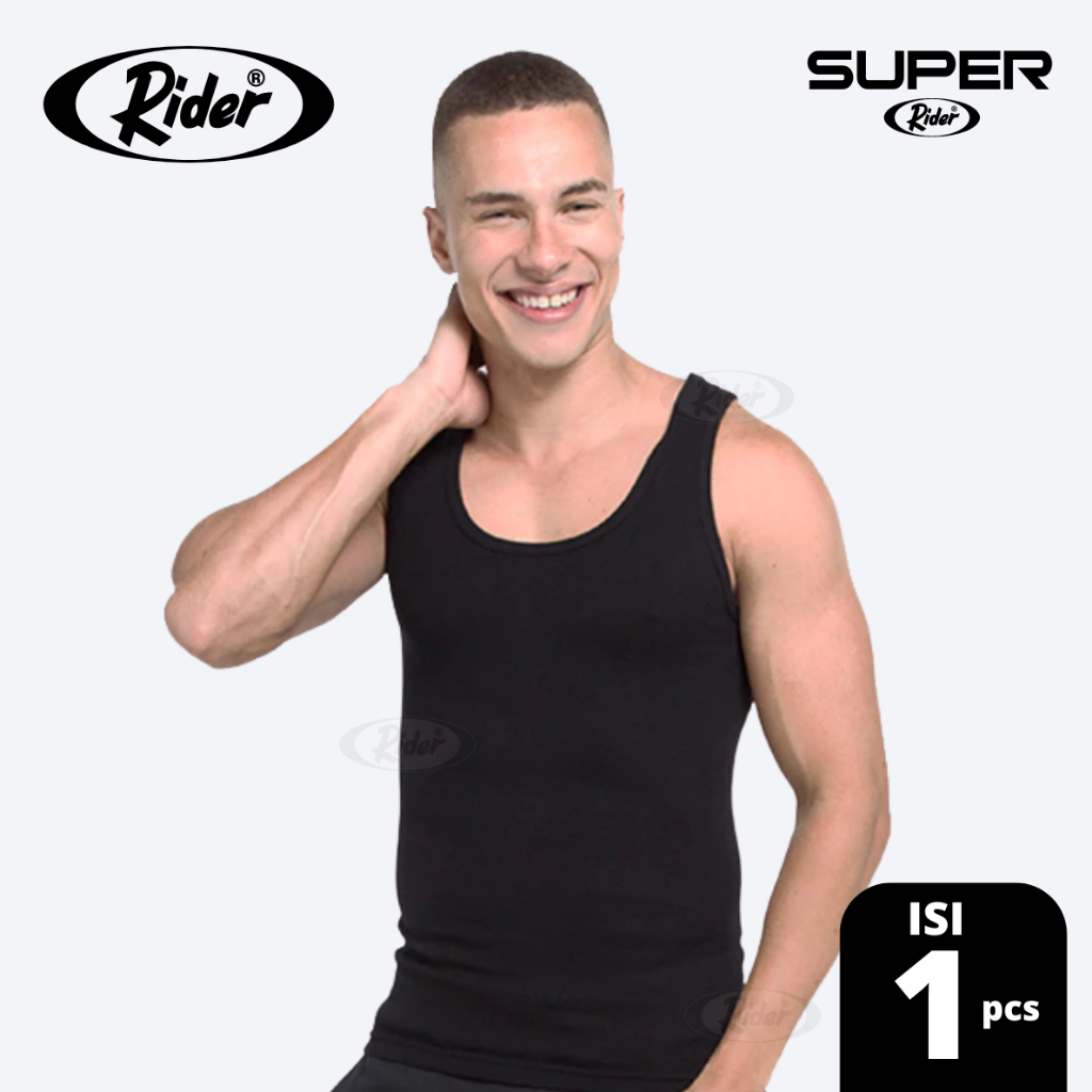 Jual Super Rider Vest - Singlet Pria SR224BWH Warna Hitam isi 1 Pcs ...
