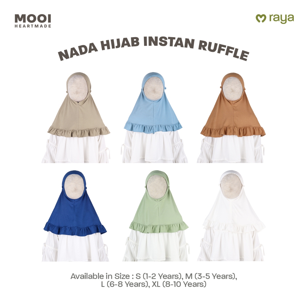 Jual Mooi Hijab Ruffle Instant Anak Jilbab Anak Perempuan Nada Hijab ...