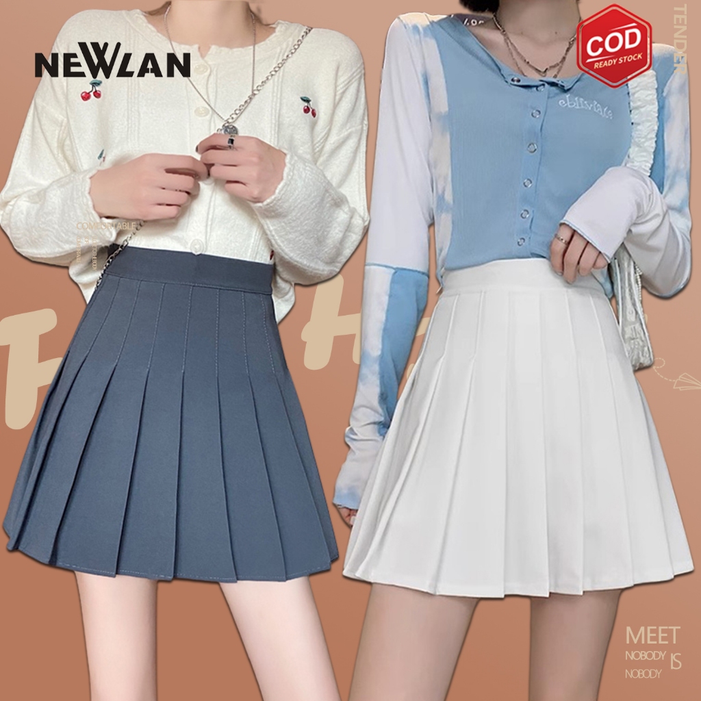 Jual Newlan DBSK01 Rok Pendek Mini Korean Women Mini Skirt Pleated ...