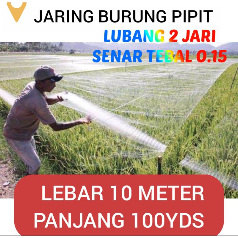 Jual jaring sawah lebar 10 meter × 90 meter lubang 2 jari senar tebal 0 ...