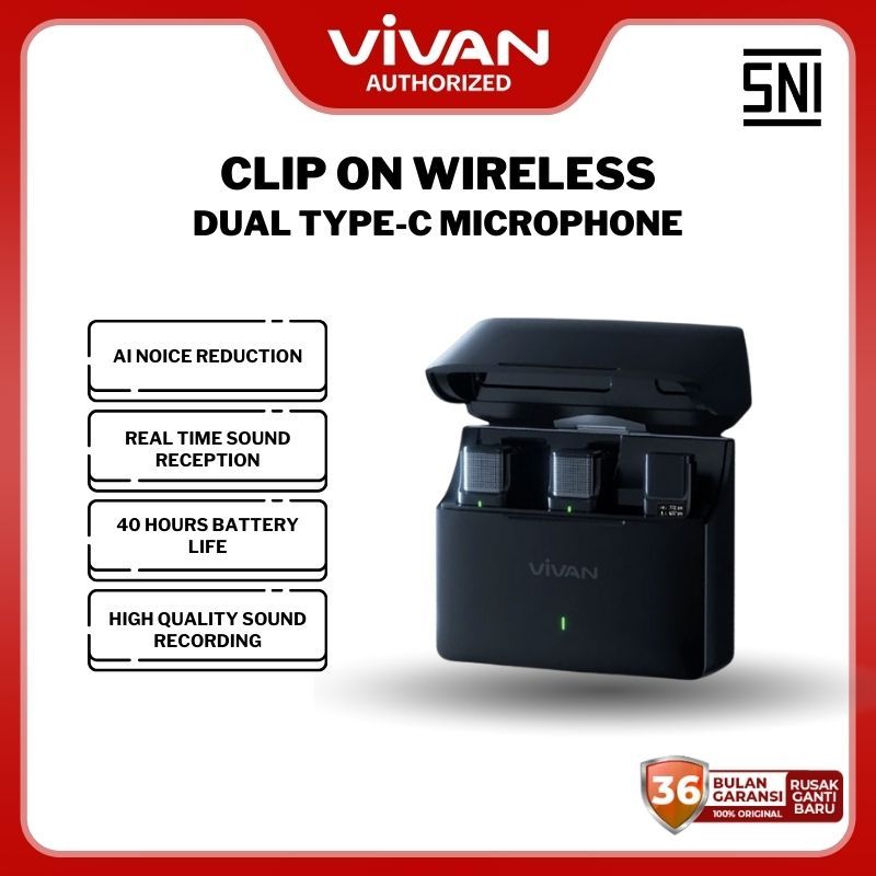 Jual VIVAN Wireless Dual Microphone VWA-V9 | High Quality Sound ...