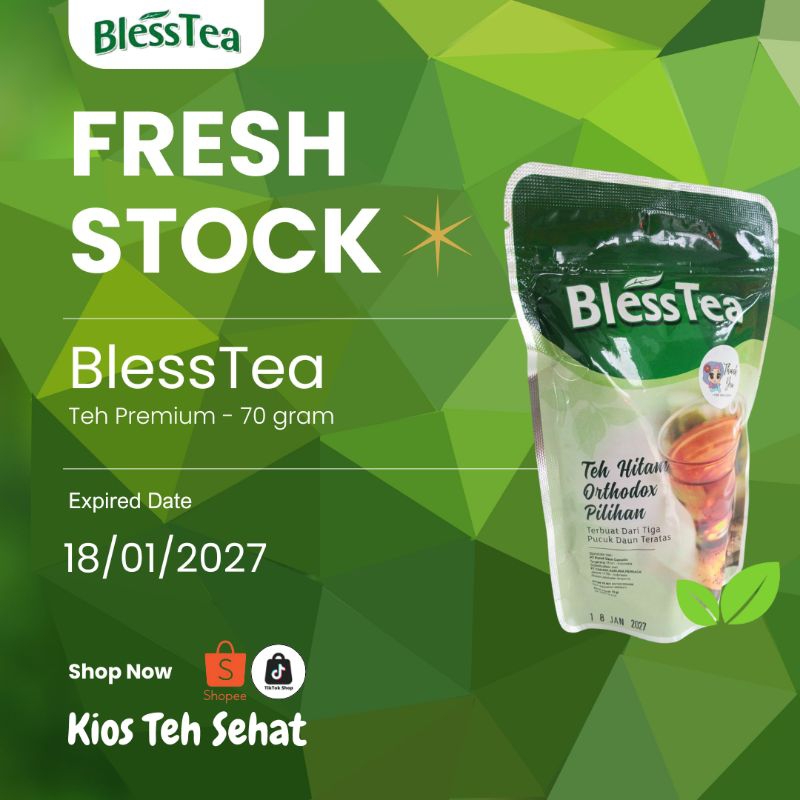 Jual Teh Premium | BlessTea | 70 Gram | Teh Hitam | Herbal | Pouch ...