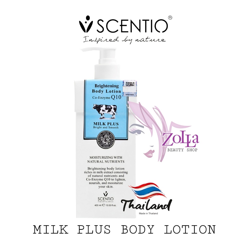 Jual SCENTIO MILK PLUS BRIGHTENING BODY LOTION Q10 400ml by BEAUTY ...