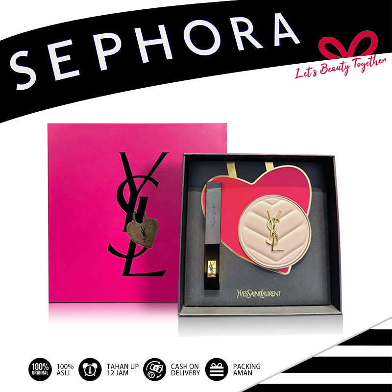 Jual [100% Original]YSL Gift Set | YSL Cushion Pink Matte B10/B20 + ysl lip gloss#314 lipstick ...
