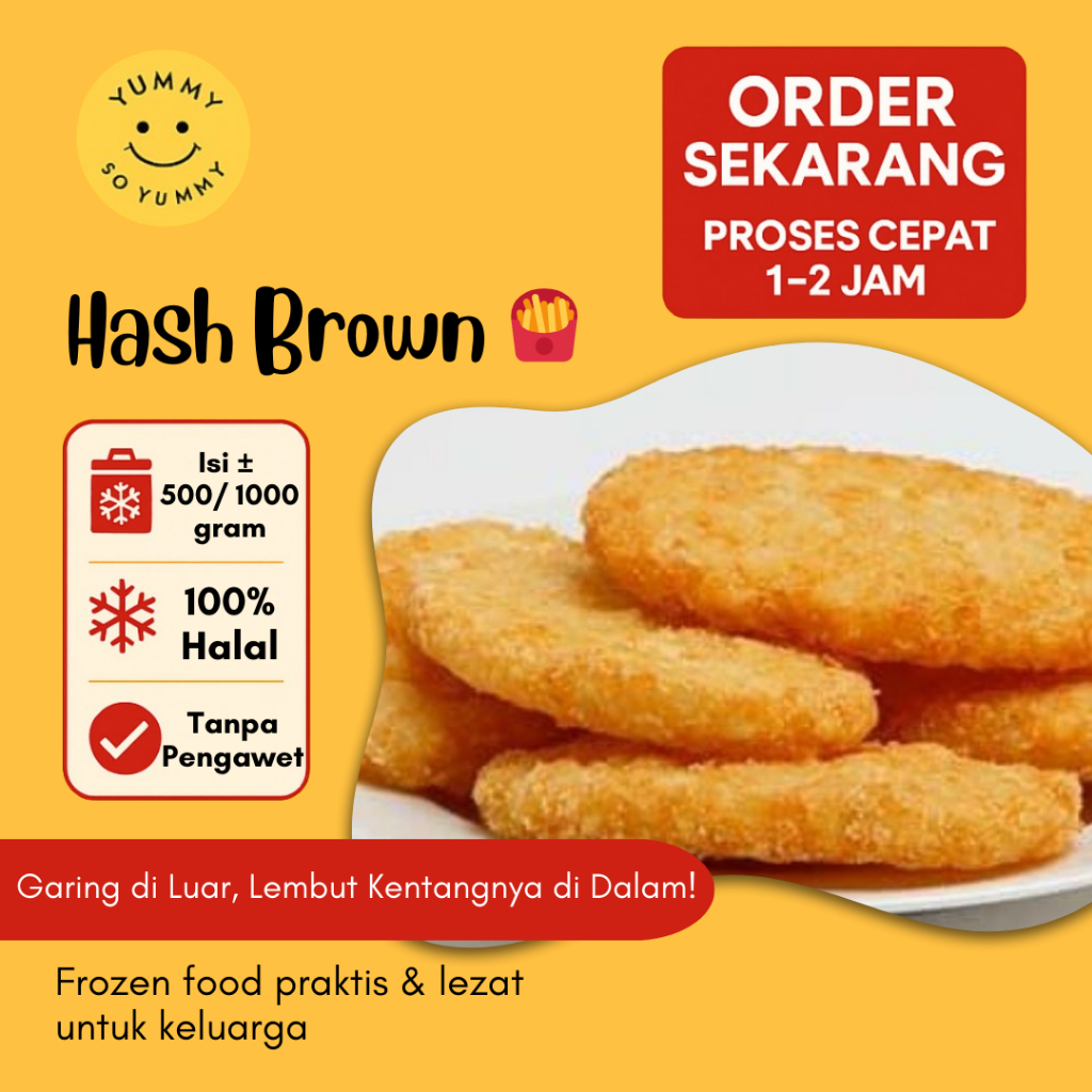 Jual Hash Brown Fries Makanan Beku Kentang Goreng Frozen | Shopee Indonesia