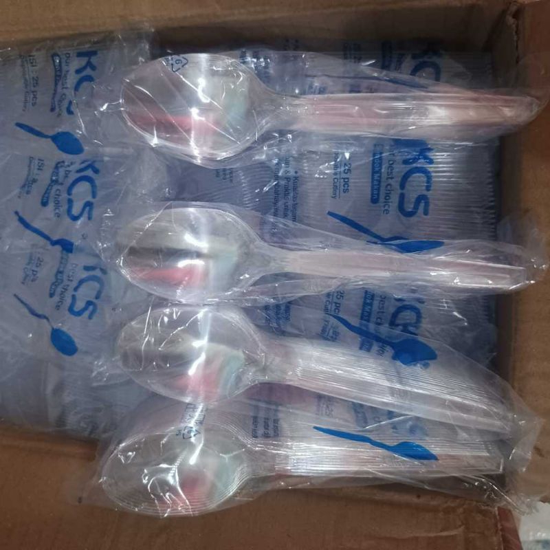 Jual Sendok Plastik Makan Panjang Bening KCS (Isi 25pcs) | Shopee Indonesia