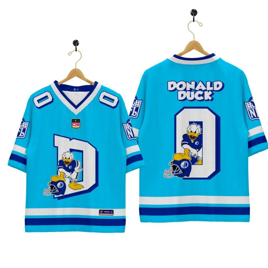 Jual JERSEY RUGBY / JERSEY STREETWEAR DONAL DUCK BIRU PUTIH GRATIS NAMA ...