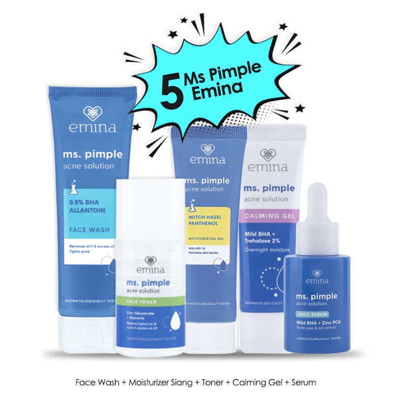 Jual Paket Emina Ms Pimple Acne Solution 5 pcs / Perawatan Wajah ...